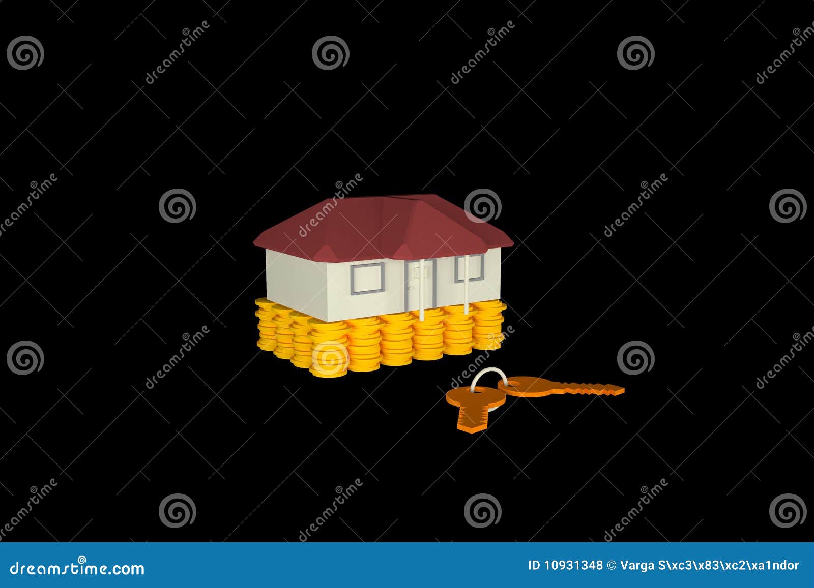 House Model on a Solid Financial Base Stock Vector - Illustration of ...