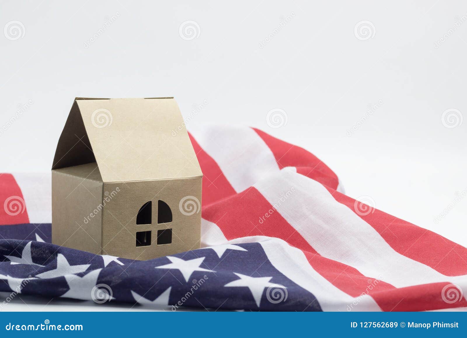 House Models and Flag of America Stock Image - Image of models ...