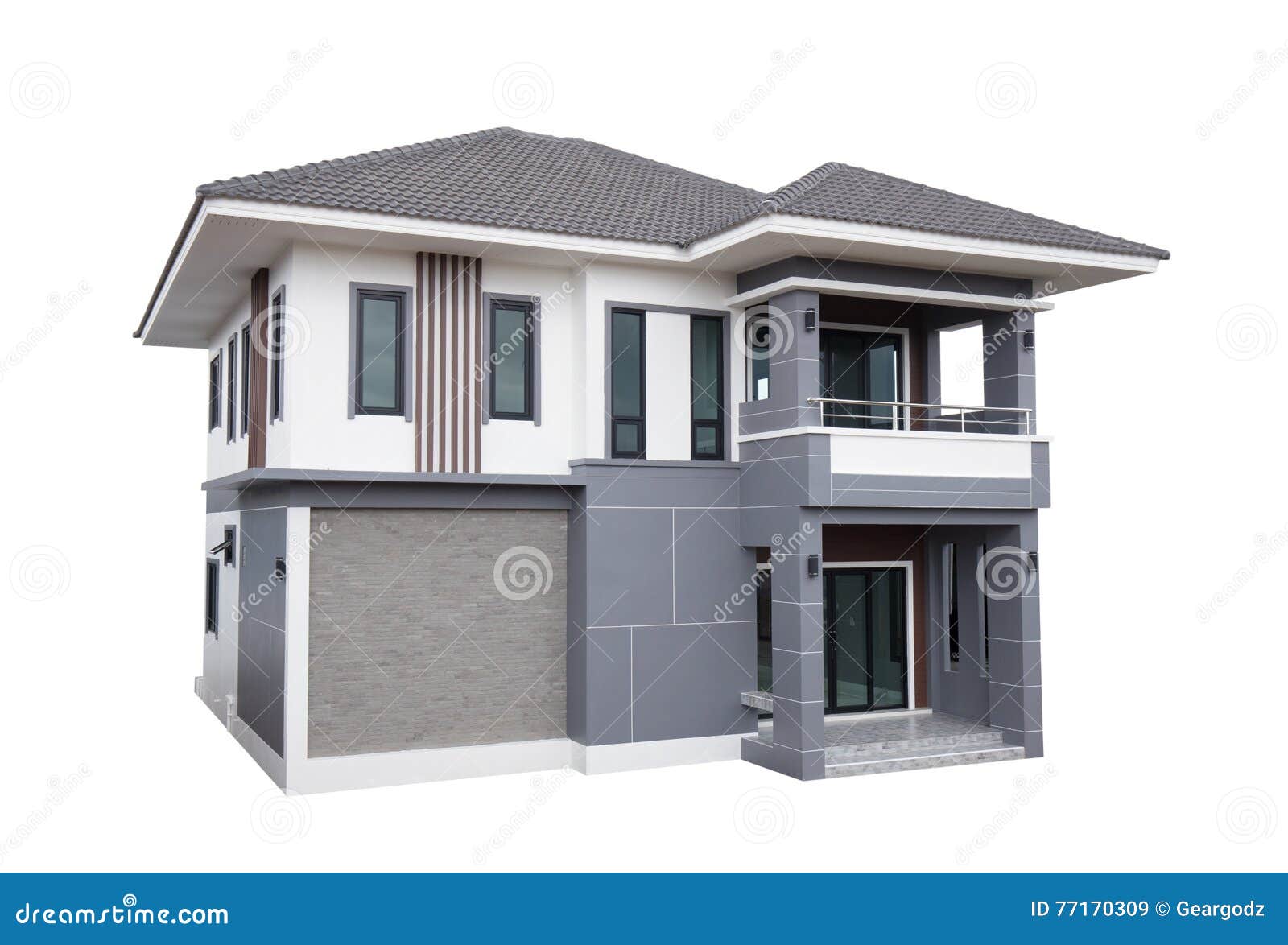 House Modern Contemporary Style Isolated on White Stock Image - Image ...