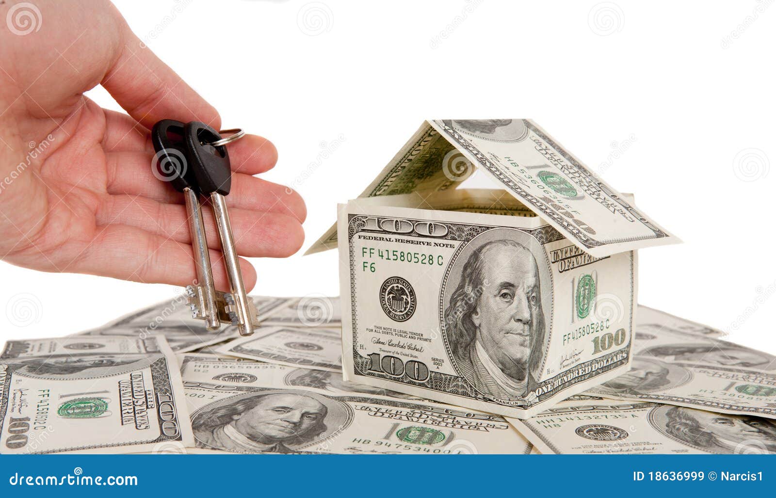 House of Money and Hand the Keys Stock Image - Image of house, finance ...