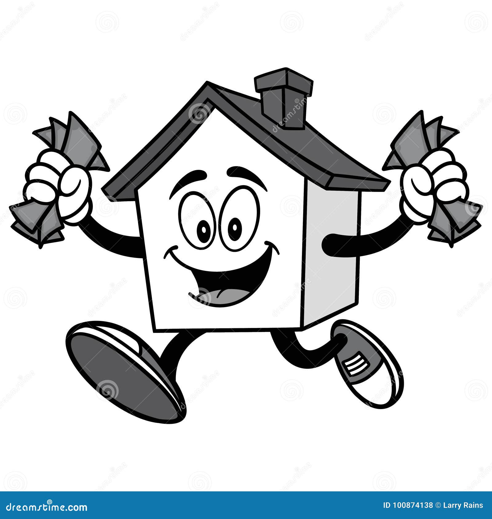 House with Money Illustration Stock Vector - Illustration of mansion ...