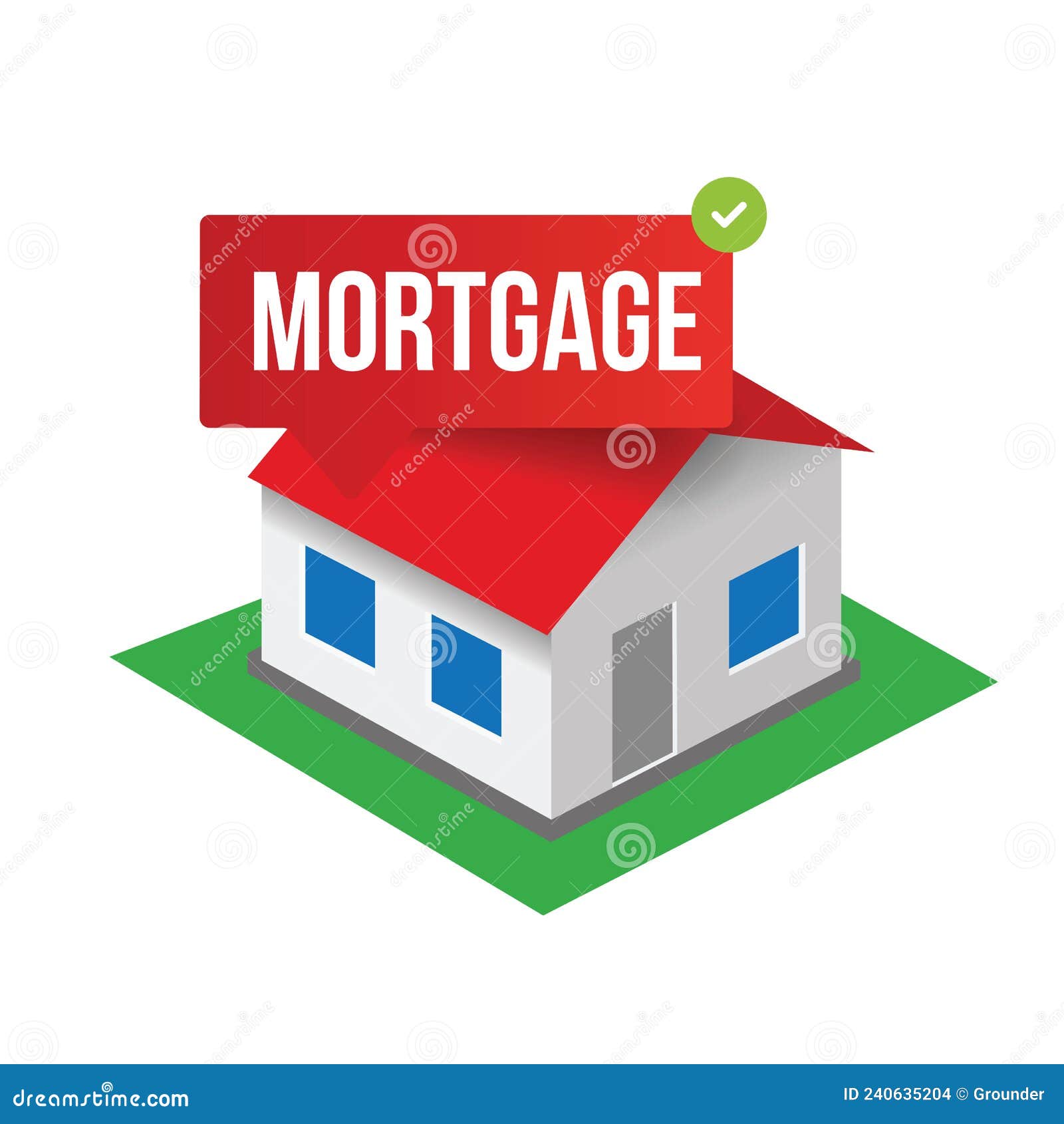House Mortgage Vector Icon Isolated Stock Vector - Illustration of ...