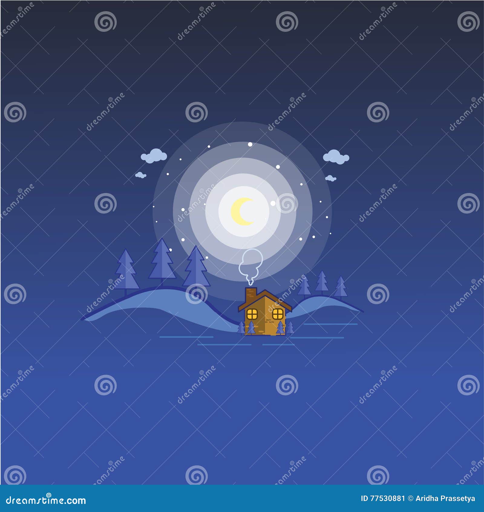 House and Mountain Landscape Outline Stock Vector - Illustration of ...