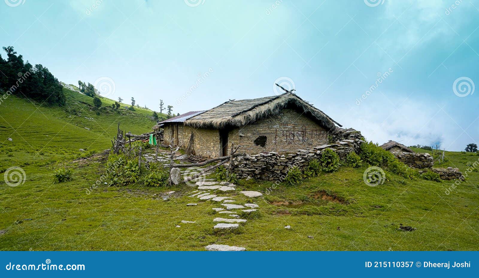 House on mountain stock image. Image of building, valley - 215110357