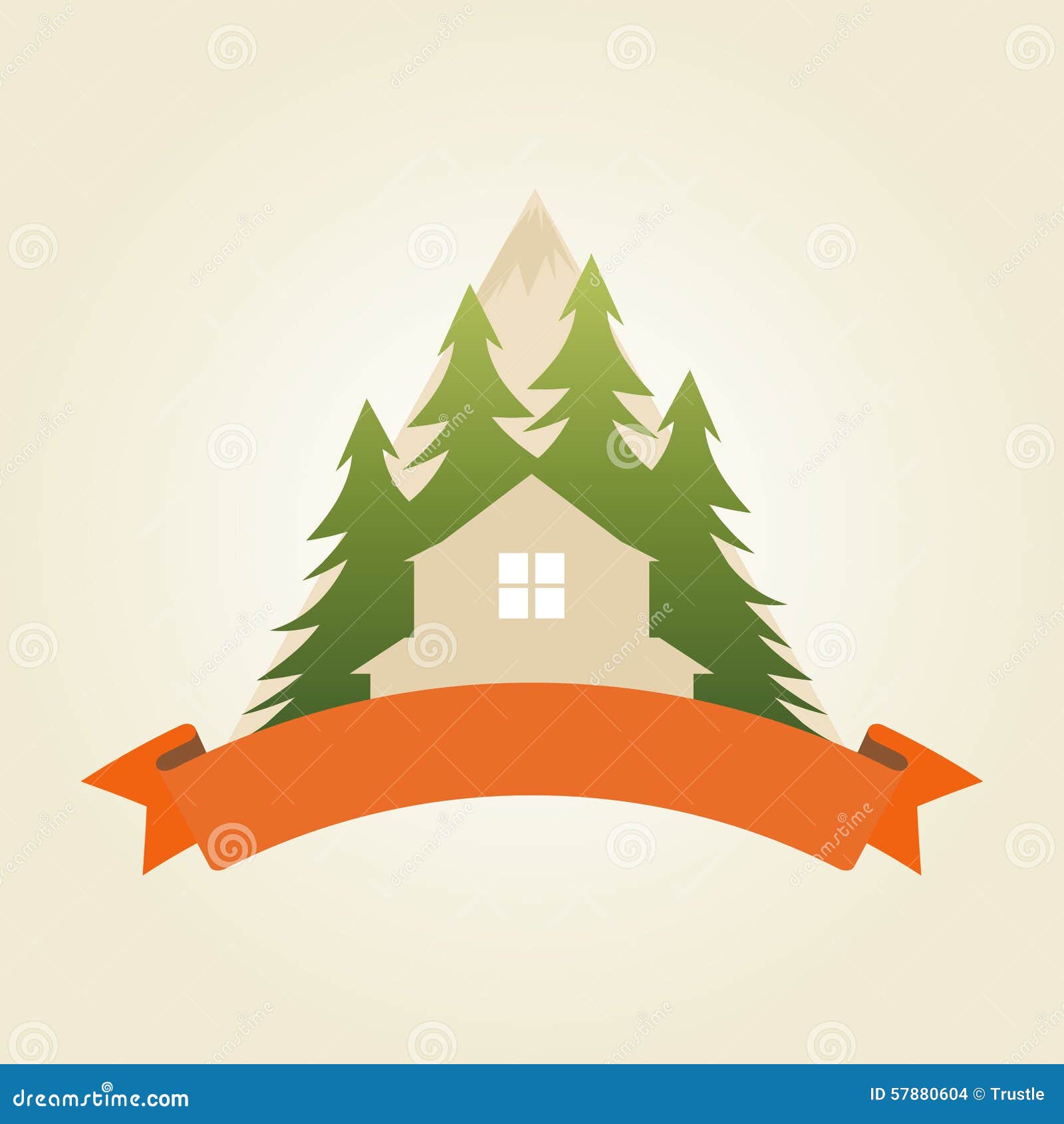 House in Mountains stock vector. Illustration of element - 57880604