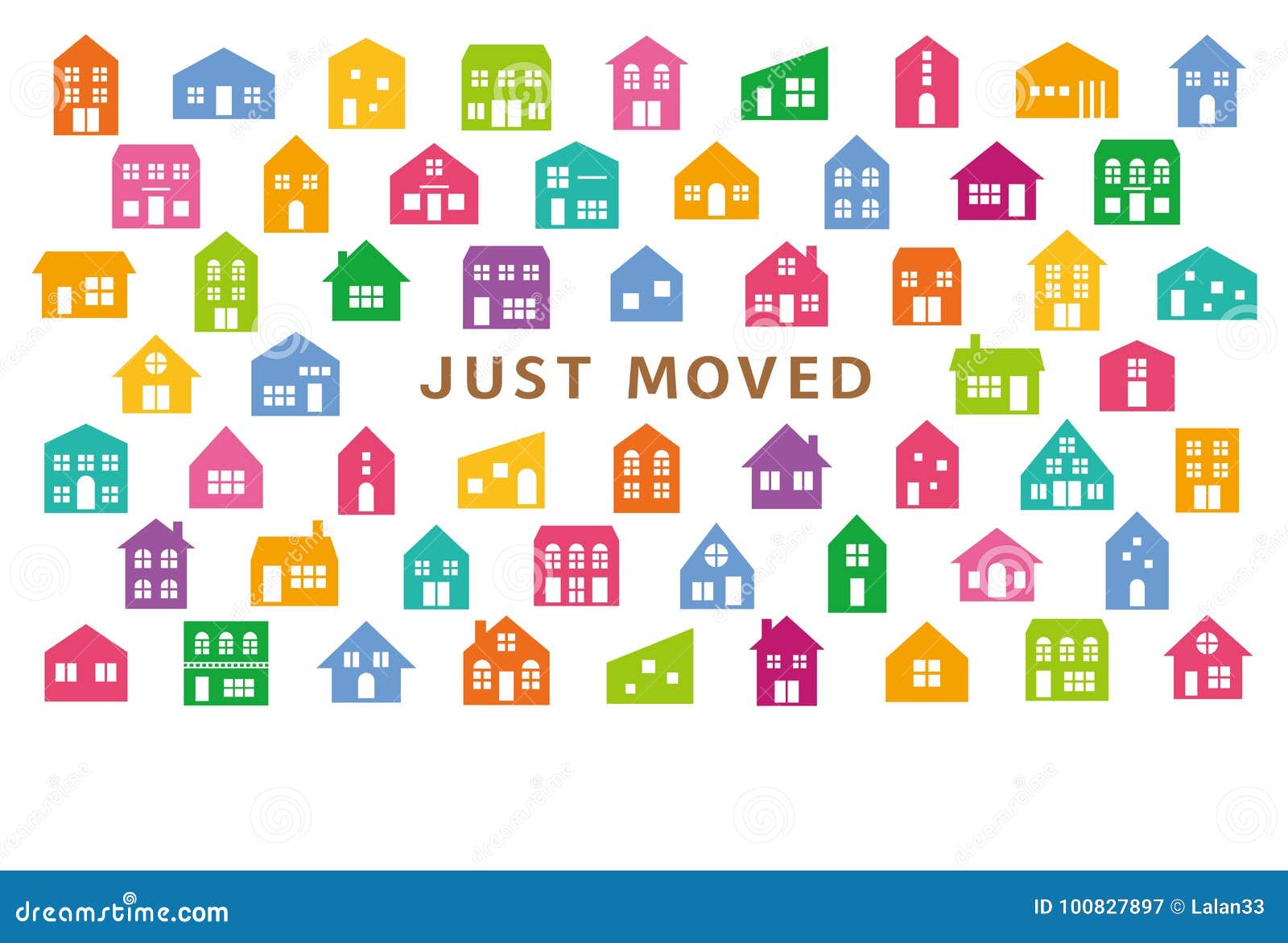 House Moving Greeting Card. Stock Vector - Illustration of real ...