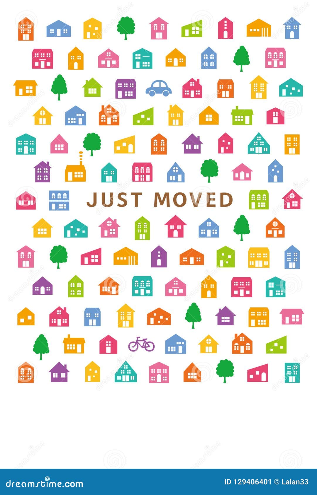 House Moving Greeting Card. Stock Vector - Illustration of move, icon ...