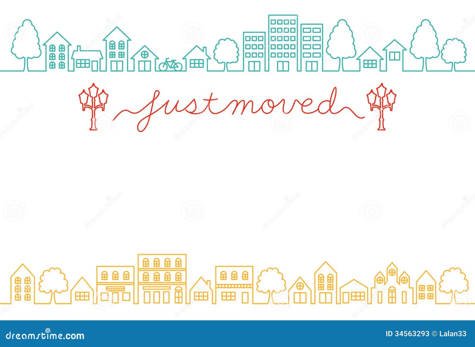House-moving Greeting Card. Stock Vector - Illustration of landscape ...