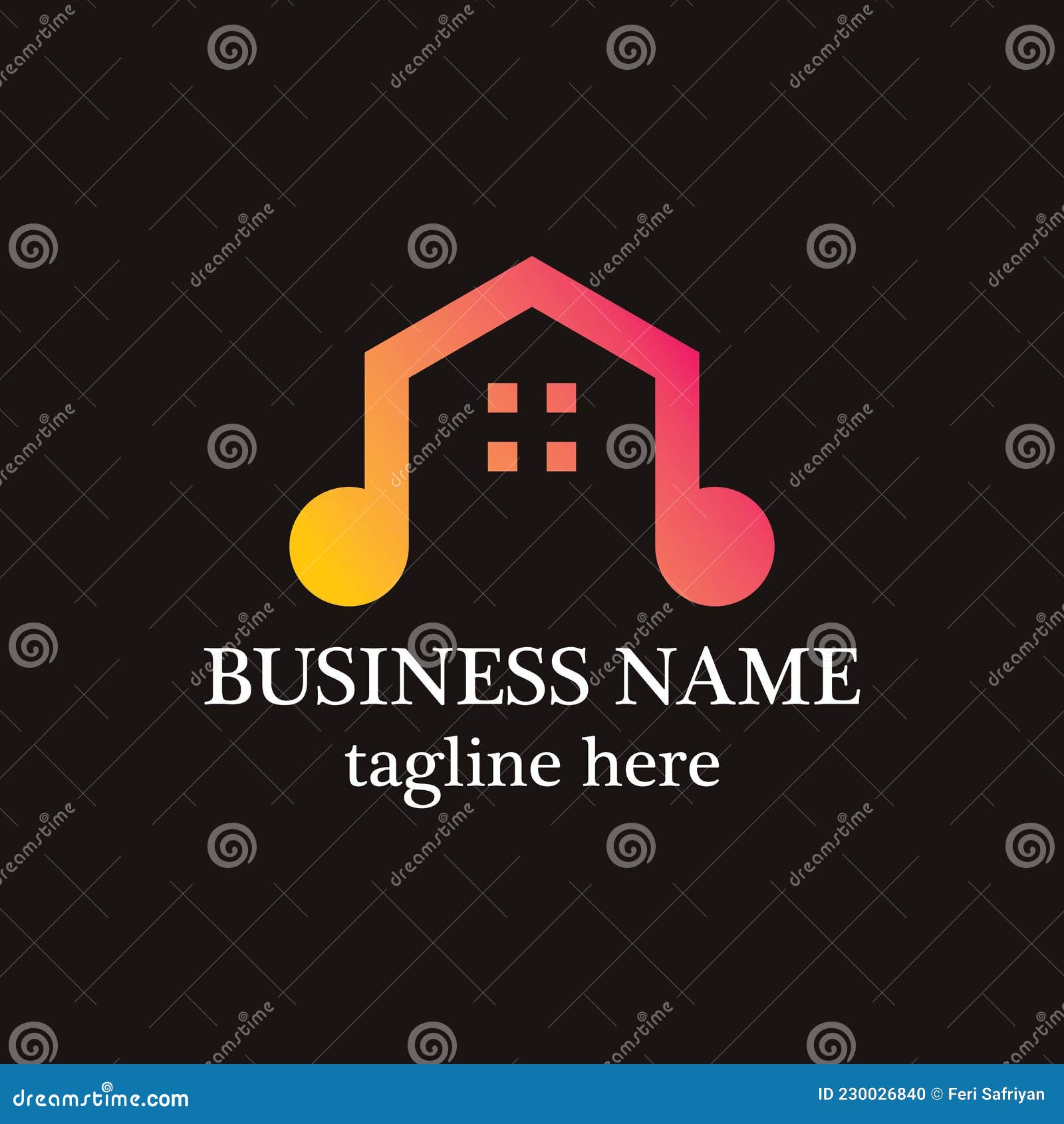 House music vector logo stock vector. Illustration of note - 230026840