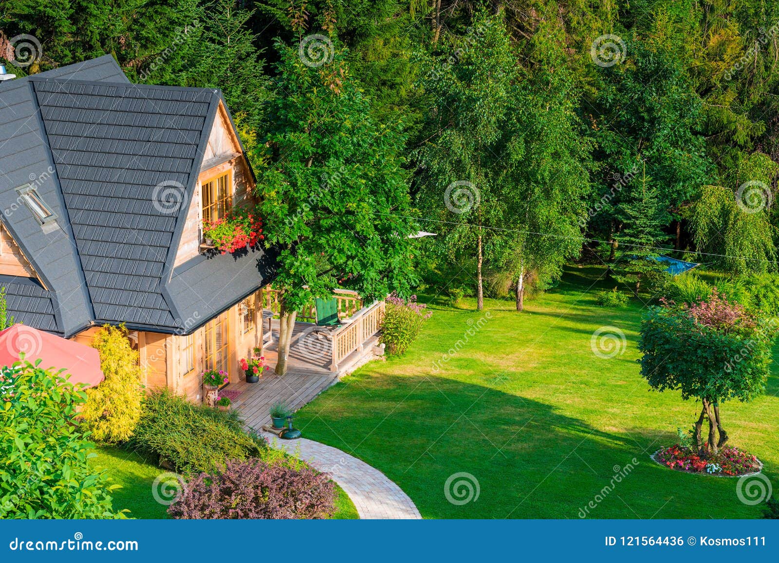 House with a Neatly Cropped Lawn View Stock Photo - Image of ...