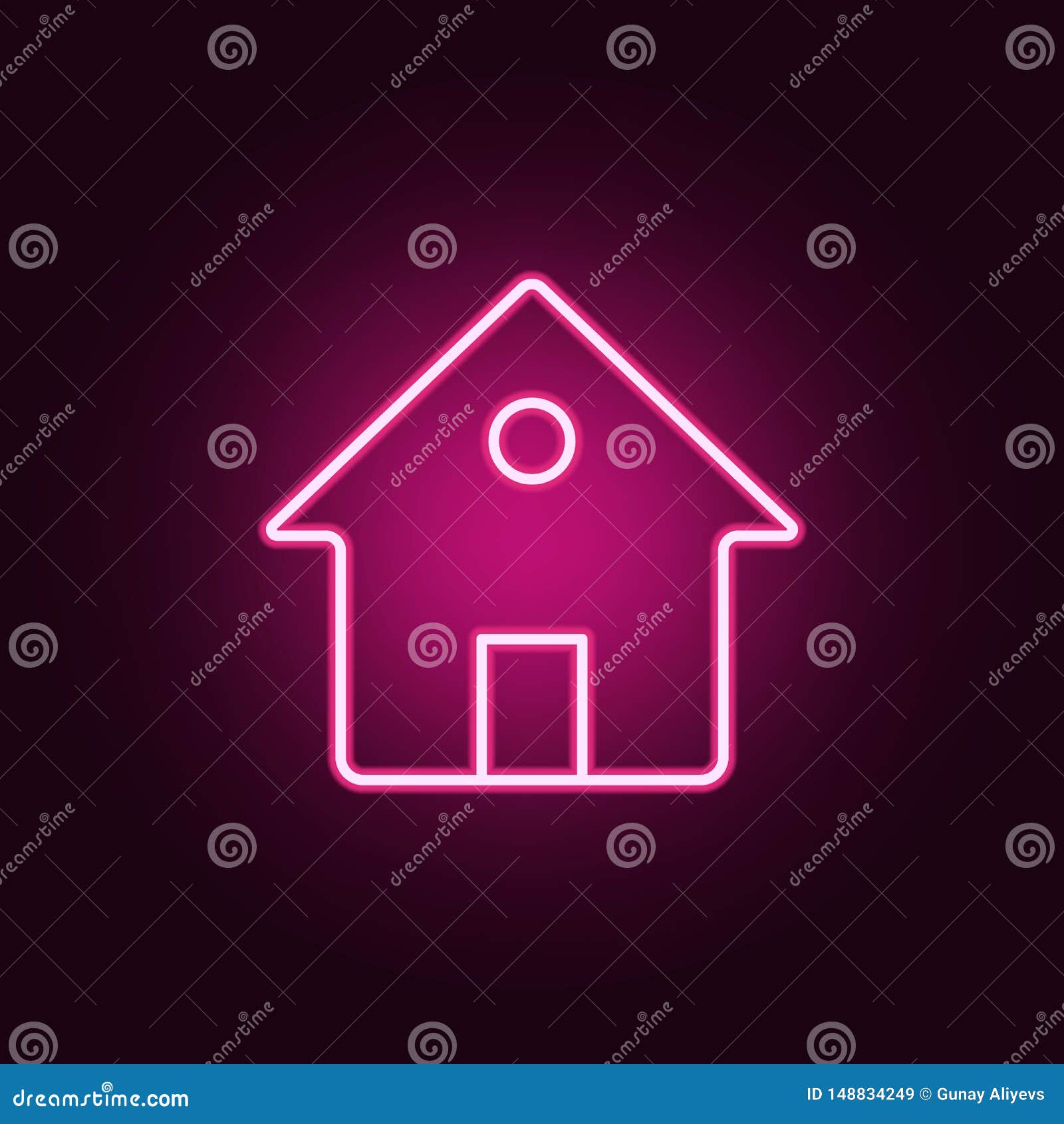 House Neon Icon. Elements of Web Set Stock Illustration - Illustration ...