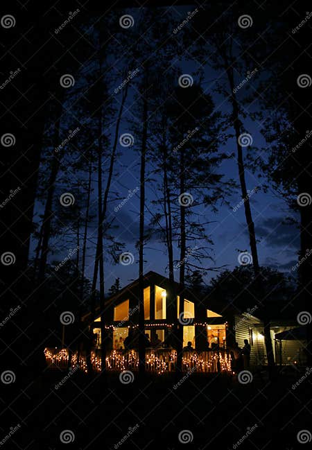 House at Night stock image. Image of lights, balcony, late - 1032951