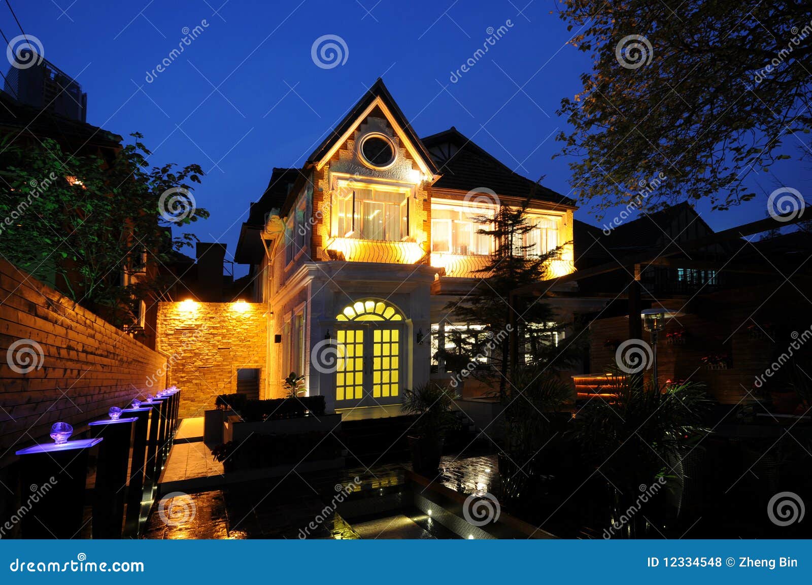 House at night stock photo. Image of dark, night, fancy - 12334548