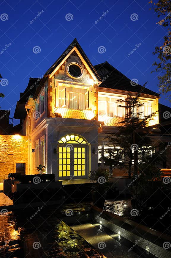 House at night stock photo. Image of home, luxury, designer - 12334602