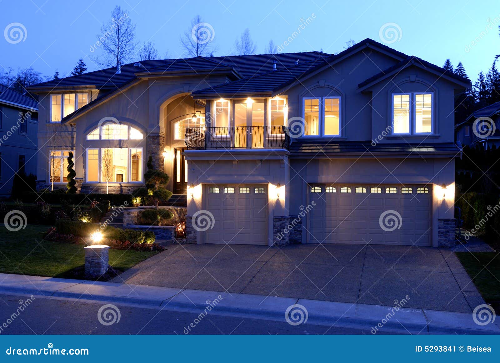 House at Night stock image. Image of residence, lighting - 5293841