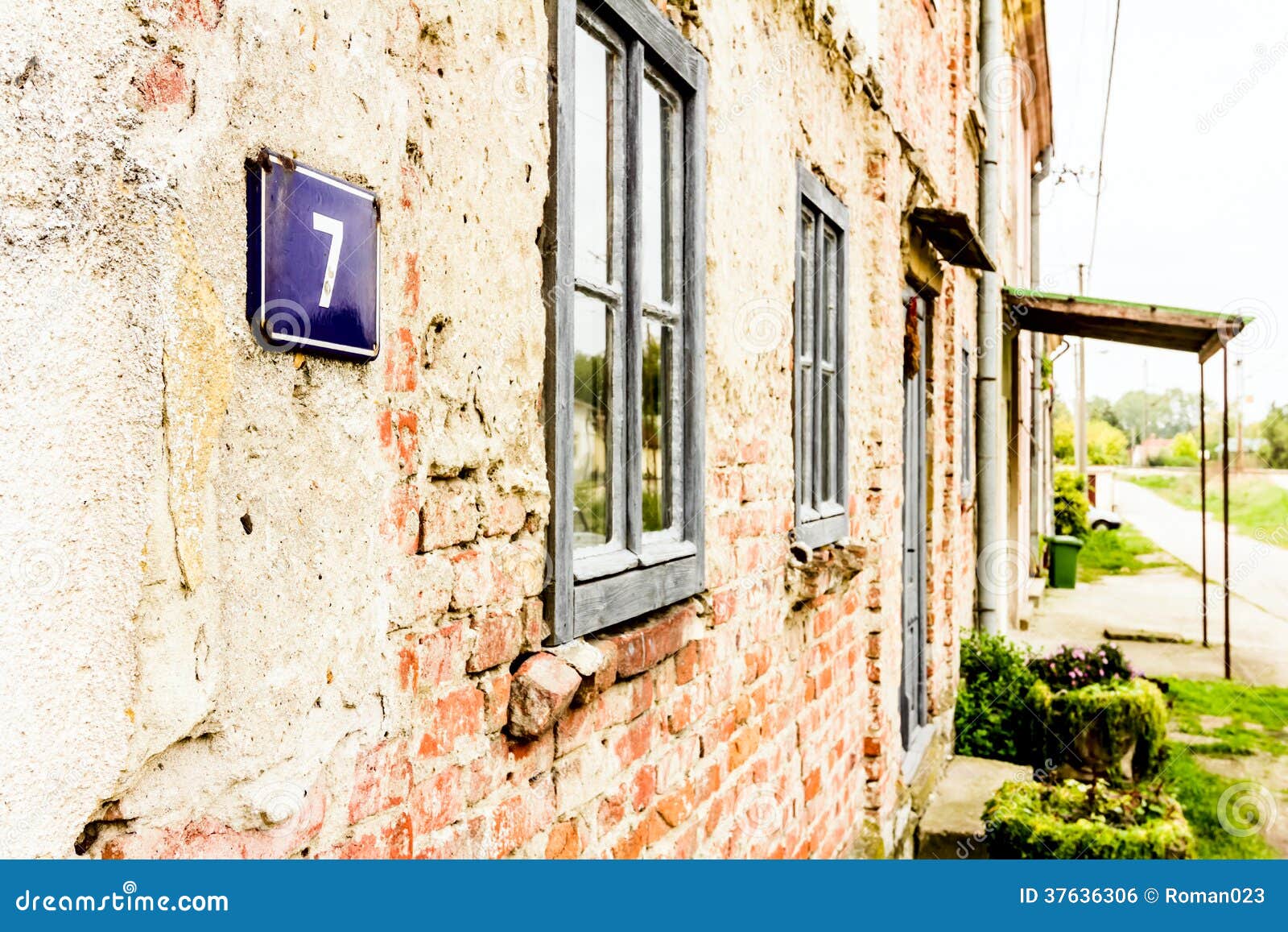 House number 7 stock photo. Image of decay, perspective - 37636306