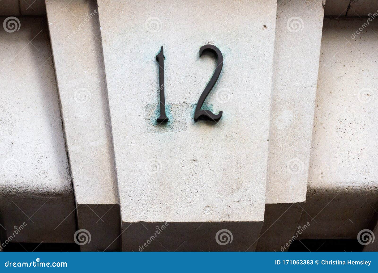 House number 12 stock image. Image of stone, numbers - 171063383