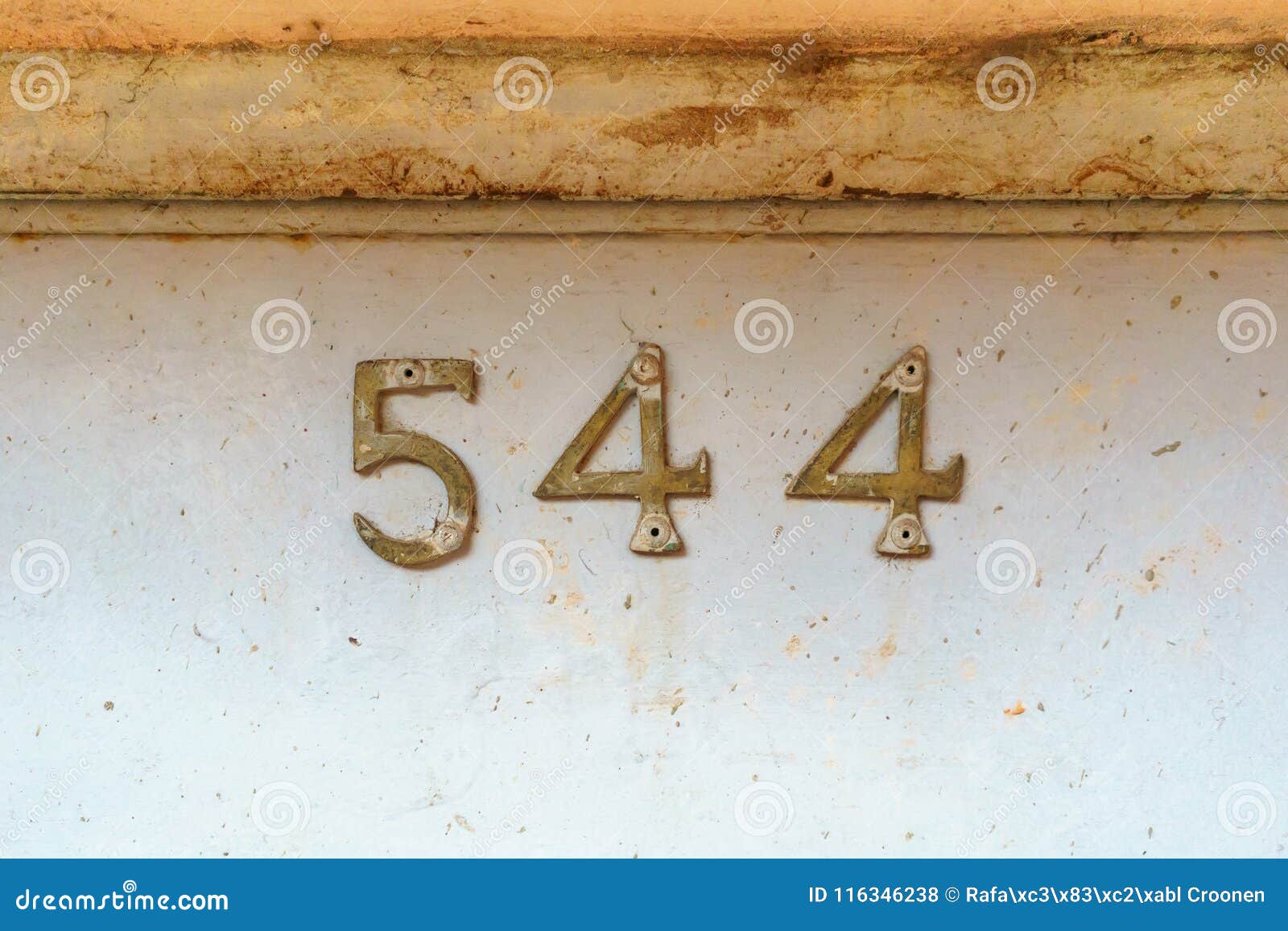 House number 544 stock photo. Image of brass, sign, ordinal - 116346238
