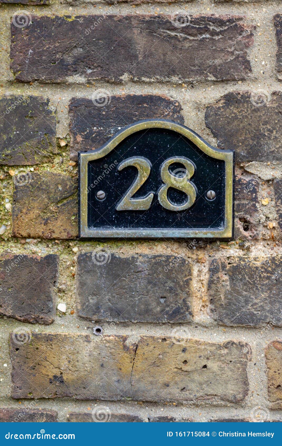 House Number 28 on a Brick Wall Stock Photo - Image of brick, address ...