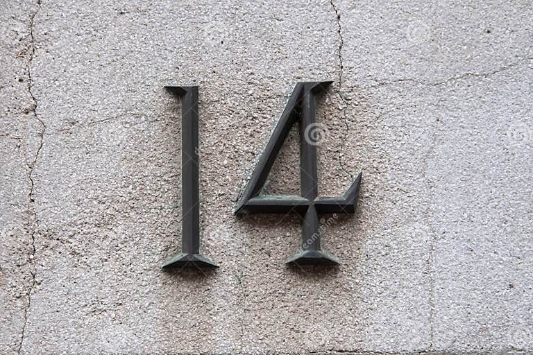 House Number 14 stock photo. Image of background, digit - 126637330