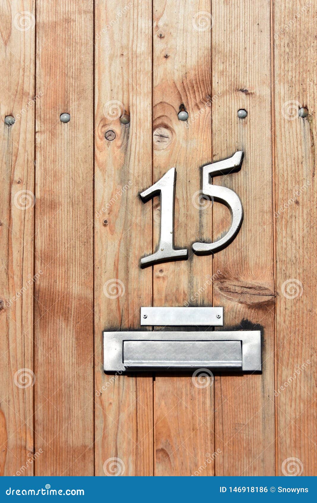 House Number 15 on the Door with Post Box Stock Photo - Image of date ...