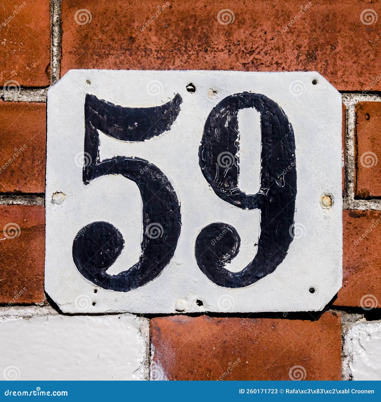 House number 59 stock image. Image of digit, location - 260171723