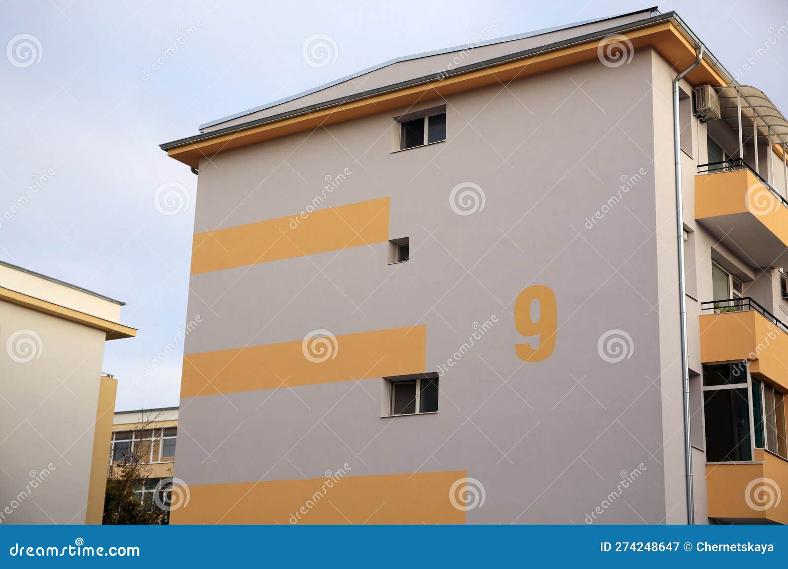 House Number Nine on Beige Wall Outdoors Stock Image - Image of number ...