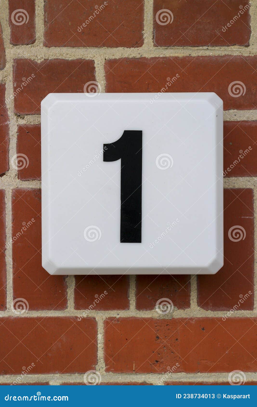 House Number One on a Brick Wall Stock Image - Image of outside, front ...