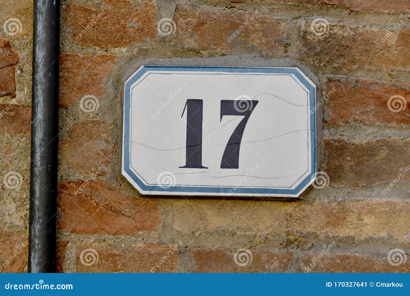 House Number 17 Outside an Italian House Stock Image - Image of ...
