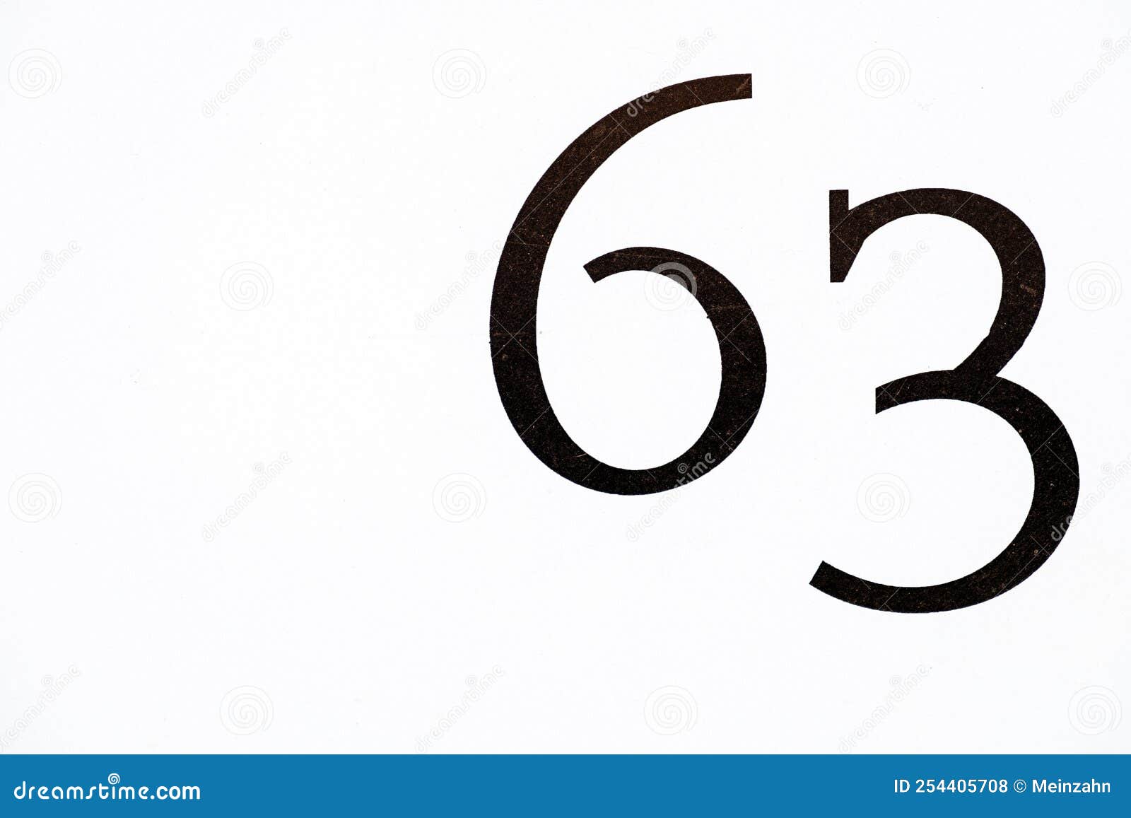 House Number 63 Painted at the Wall Stock Photo - Image of sixty, black ...