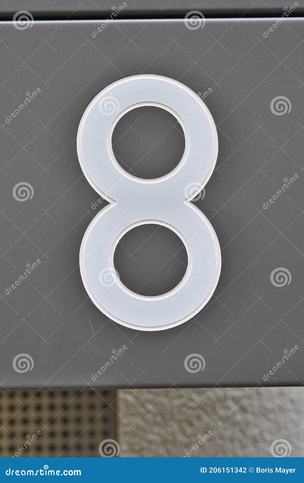 A House Number Plaque, Showing the Number Eight 8 Stock Photo - Image ...