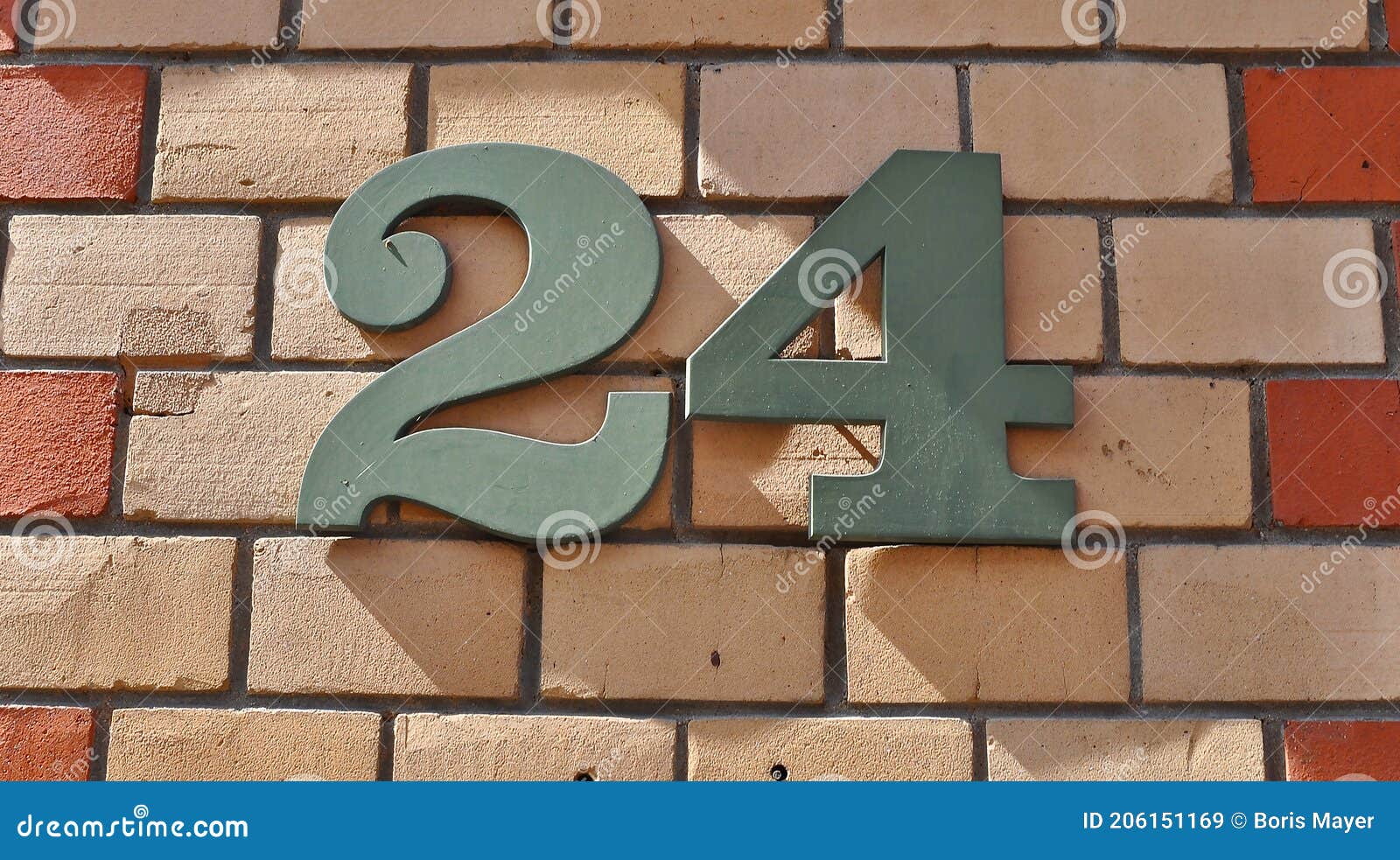 A House Number Plaque, Showing the Number Twenty Four 24 Stock Image ...
