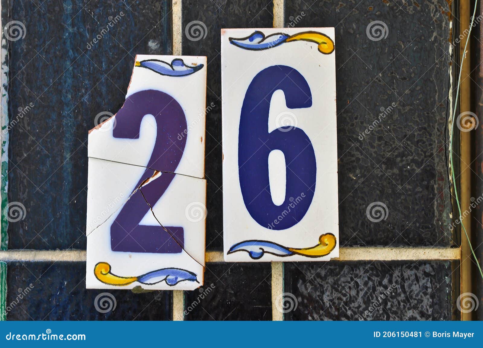 A House Number Plaque, Showing the Number Twenty Six 26 Stock Image ...