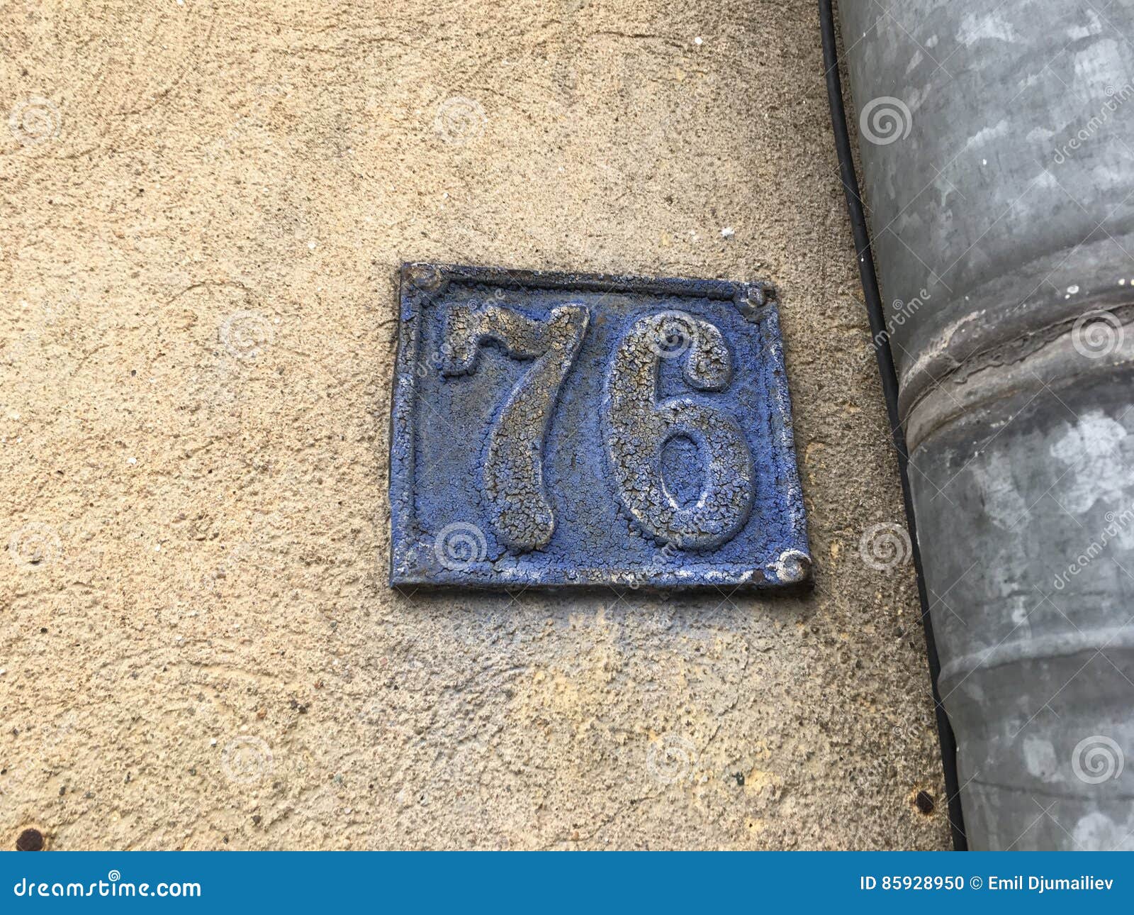 76 house number plate stock photo. Image of chipped, seventy - 85928950