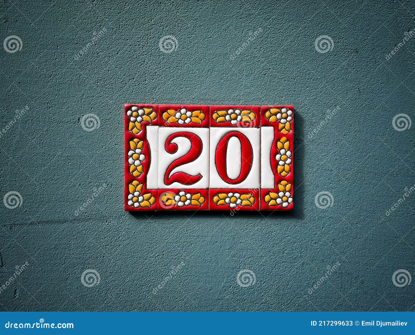 House Number Plate, Street Number, Number 20 Stock Image - Image of ...