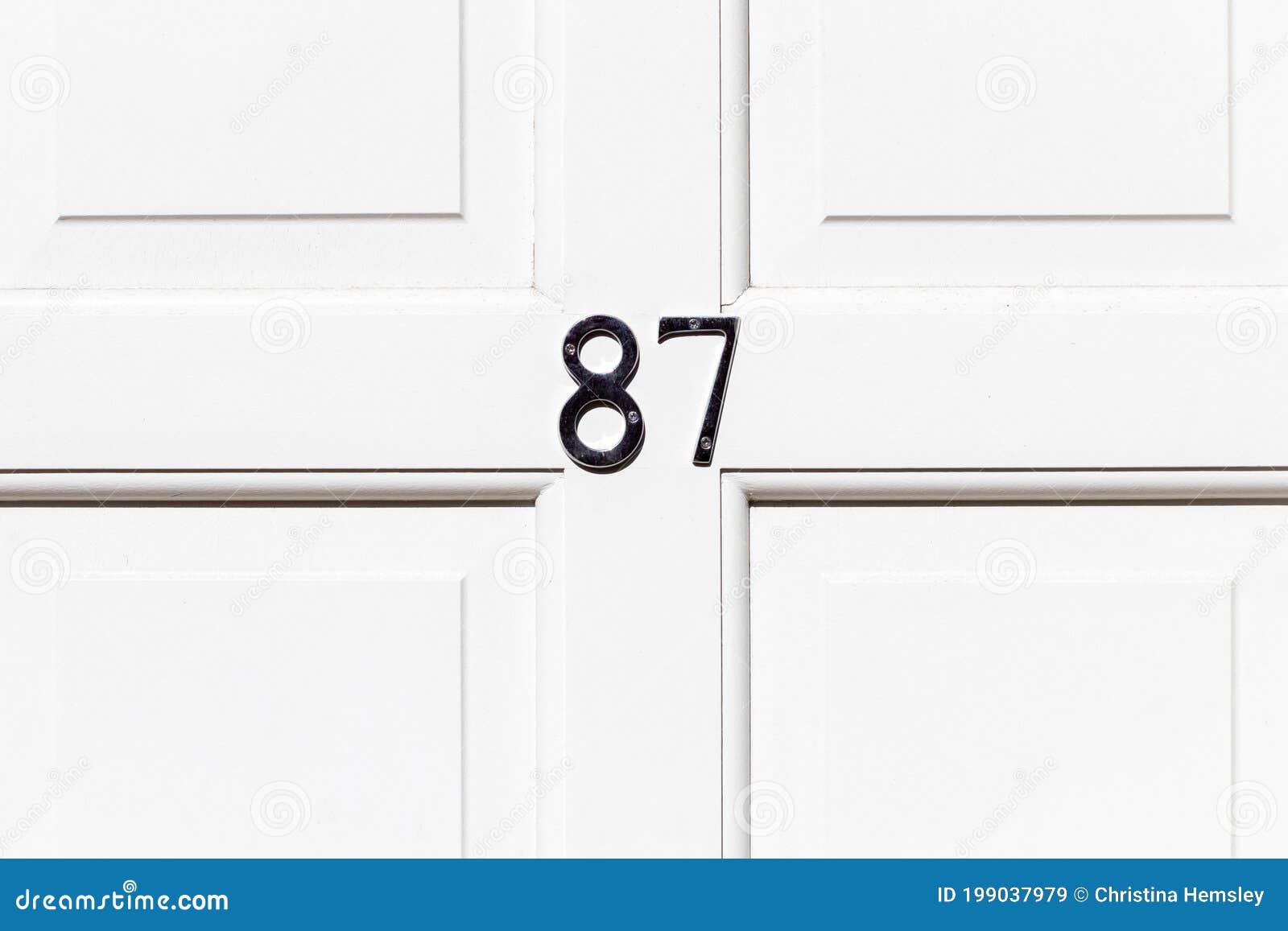 House number 87 stock image. Image of metal, figure - 199037979