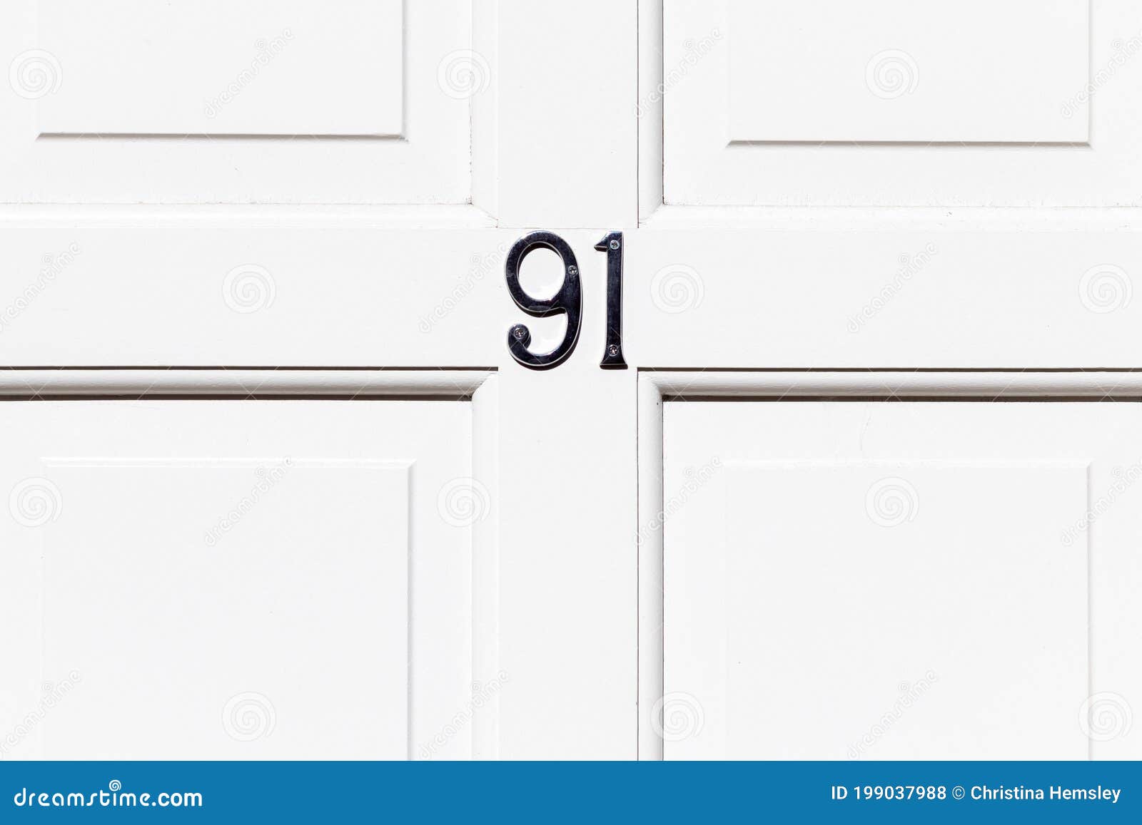 House number 91 stock photo. Image of silver, street - 199037988