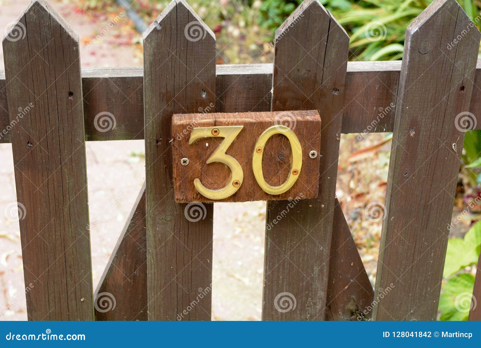 House Number 30 Sign on Gate Stock Photo - Image of home, outside ...