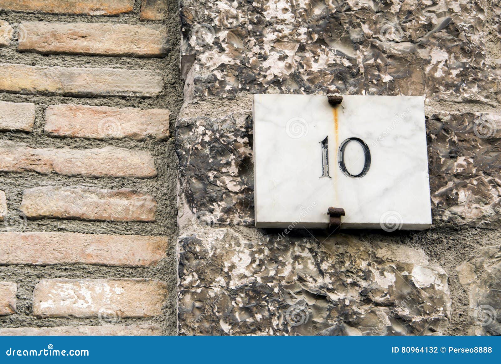 House number 10 sign. stock photo. Image of white, tuscany - 80964132