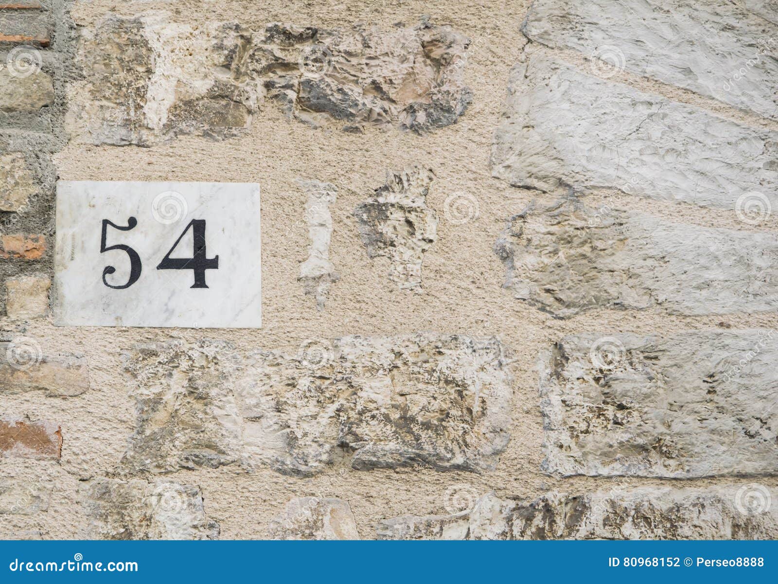 House number 54 sign. stock photo. Image of sign, stone - 80968152