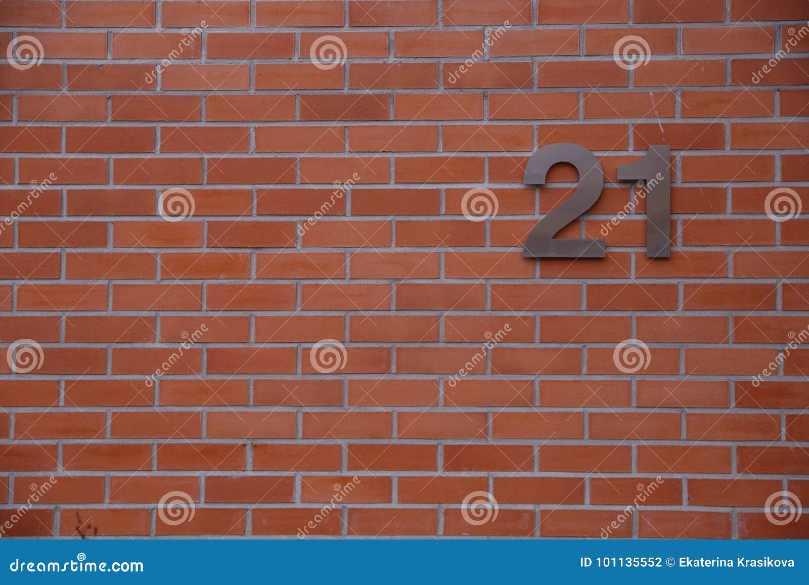 House Number 21 Sign on Wall Stock Photo - Image of closeup, close ...