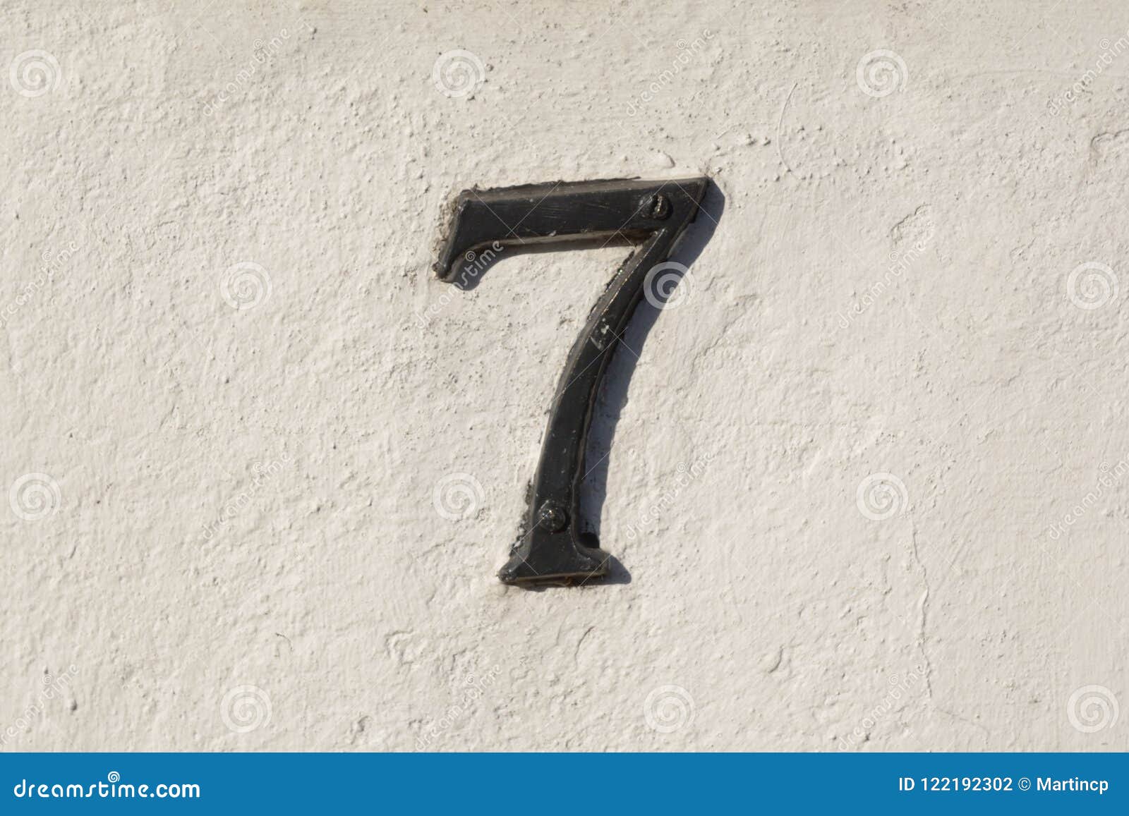 House Number 7 Sign on Wall Stock Photo - Image of property, house ...