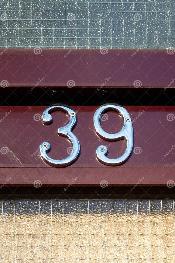 House number 39 stock photo. Image of numbers, metallic - 166322326