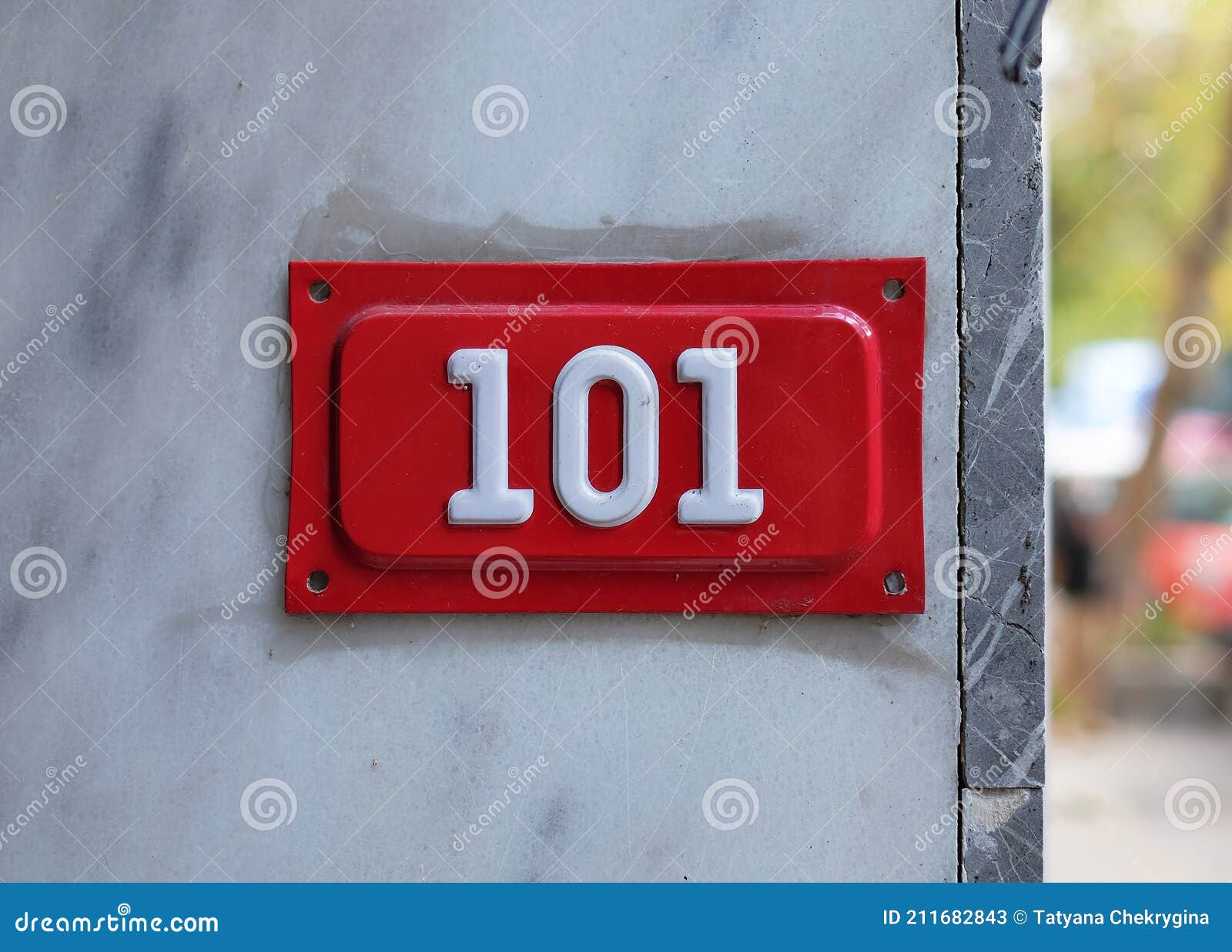 Red House Number 101 on the Wall Stock Image - Image of shield ...