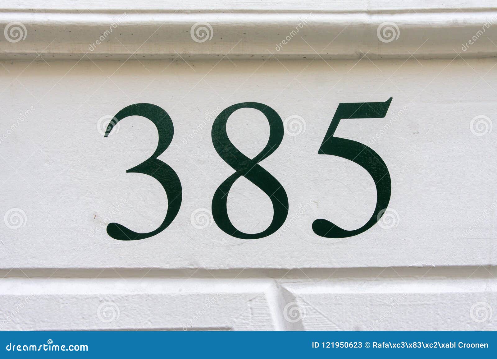 House number 385 stock image. Image of home, five, thee - 121950623