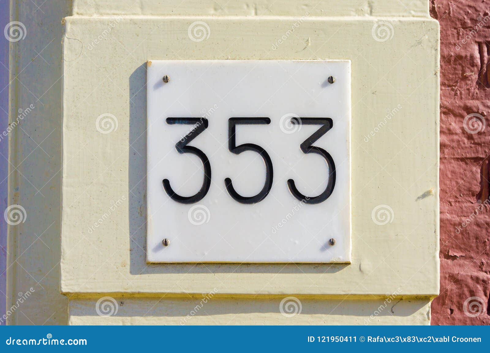 House number 353 stock image. Image of home, number - 121950411