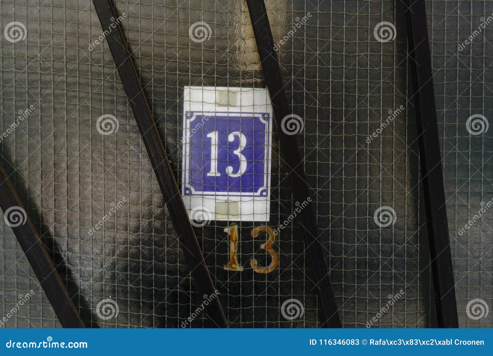 House number thirteen 13 stock image. Image of ornament - 116346083