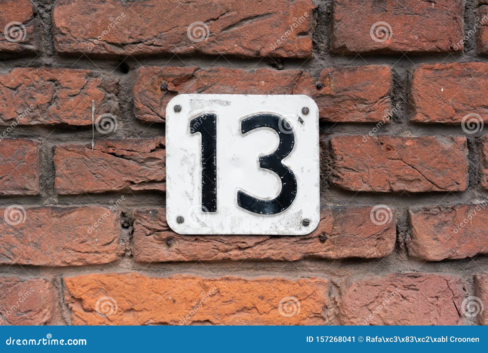 House number 13 stock image. Image of signage, square - 157268041