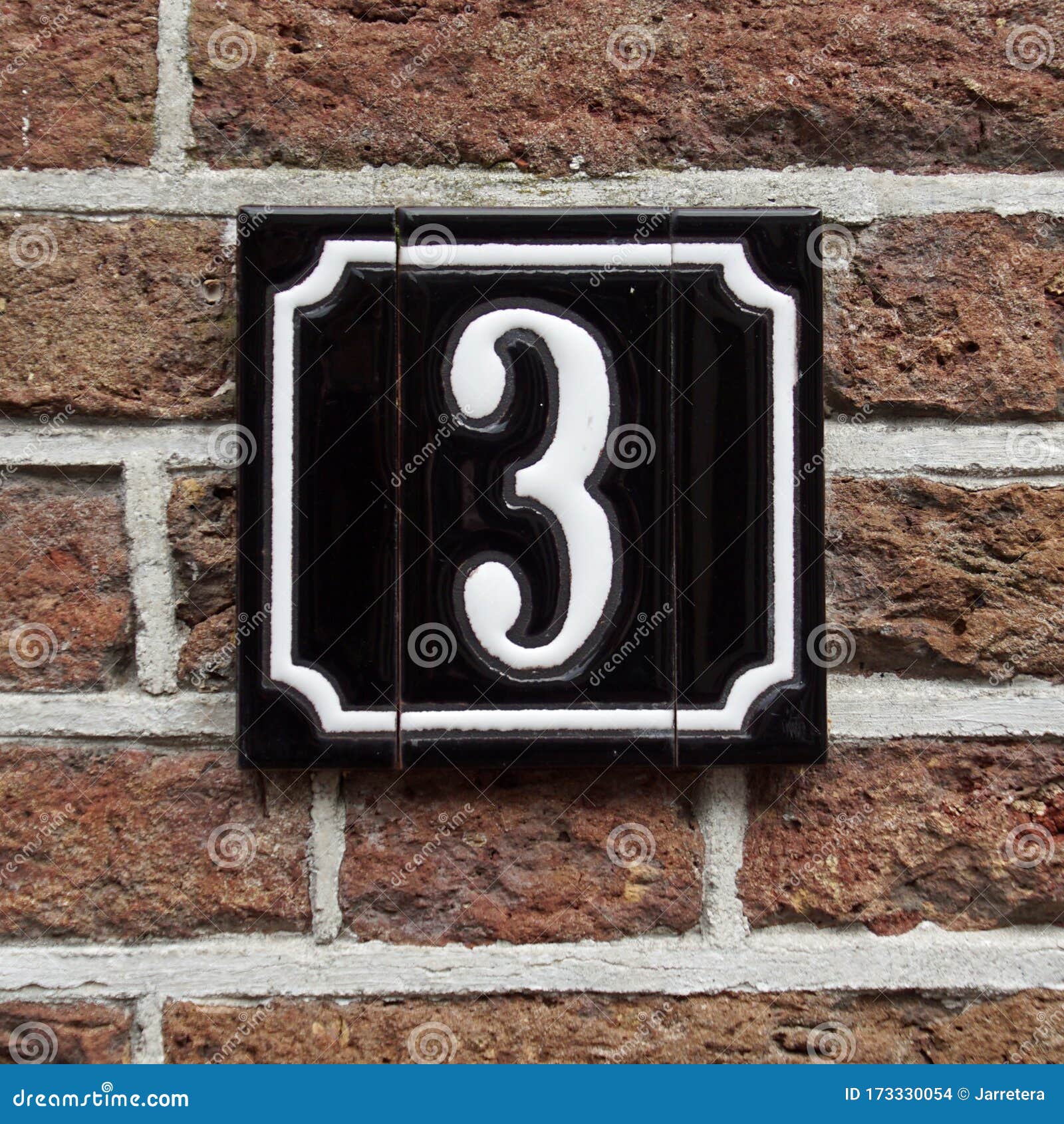 House number three - 3 stock photo. Image of symbol - 173330054