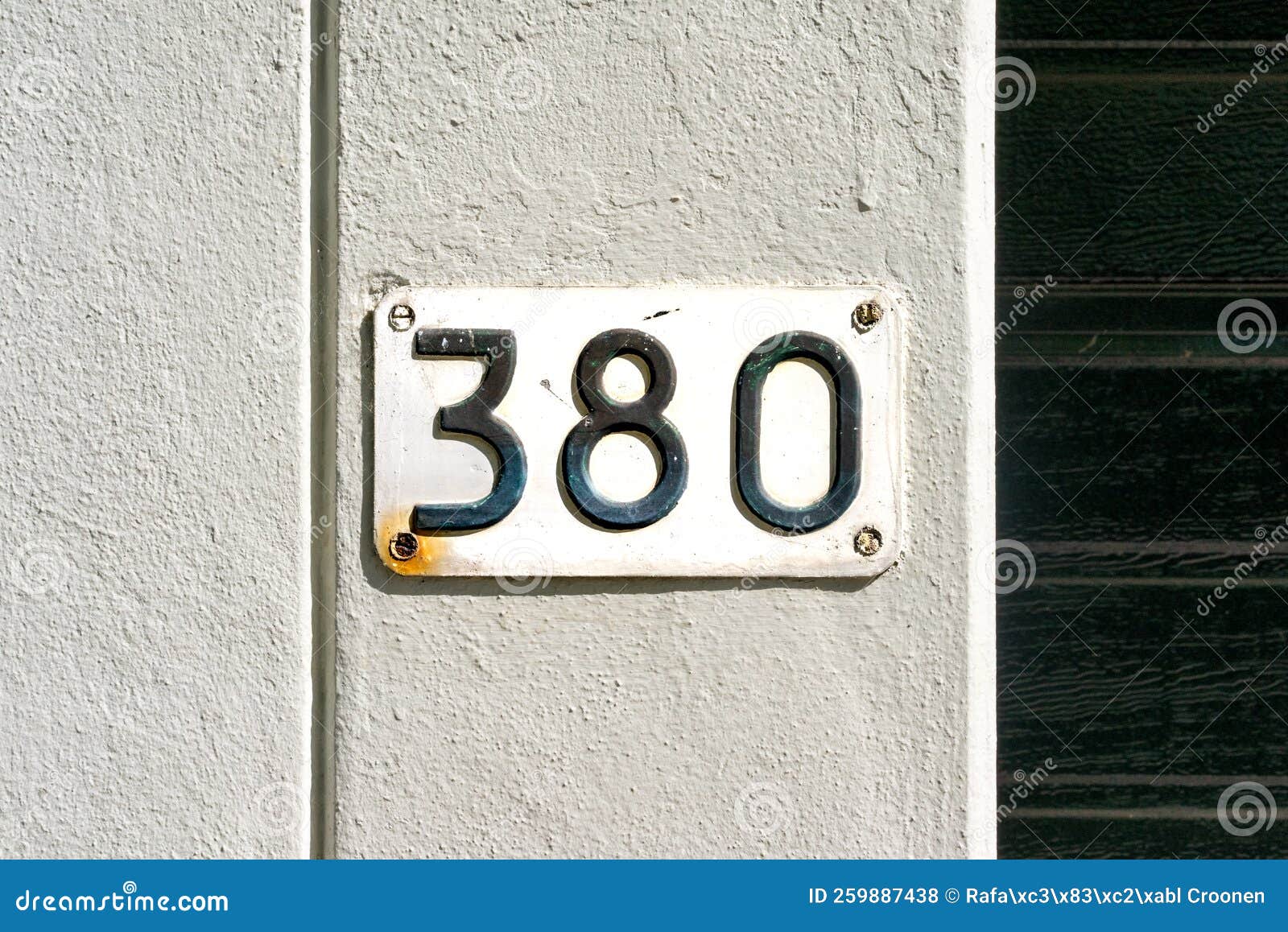 House Number Three Hundred and Eighty 380 Stock Photo - Image of ...